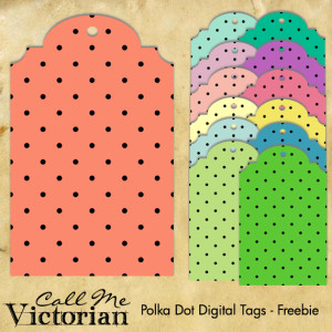 Polka Dot Digital Tags Freebie – Call Me Victorian